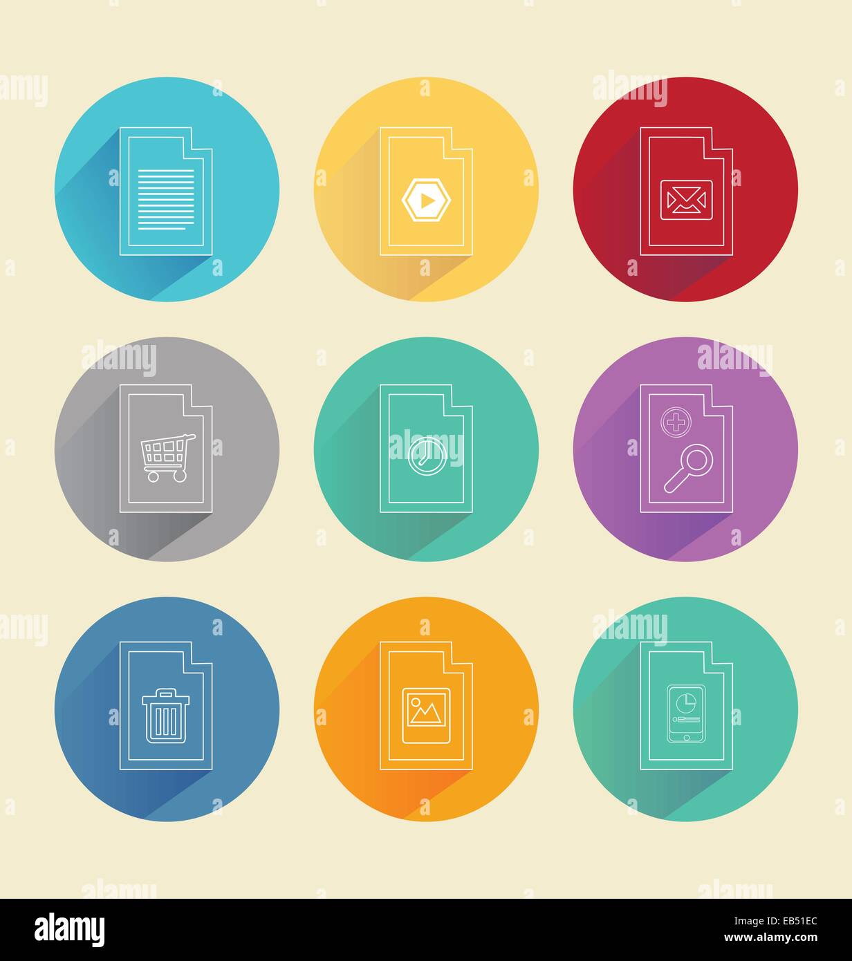 Colourful circles with computing icons Stock Vector Image & Art - Alamy