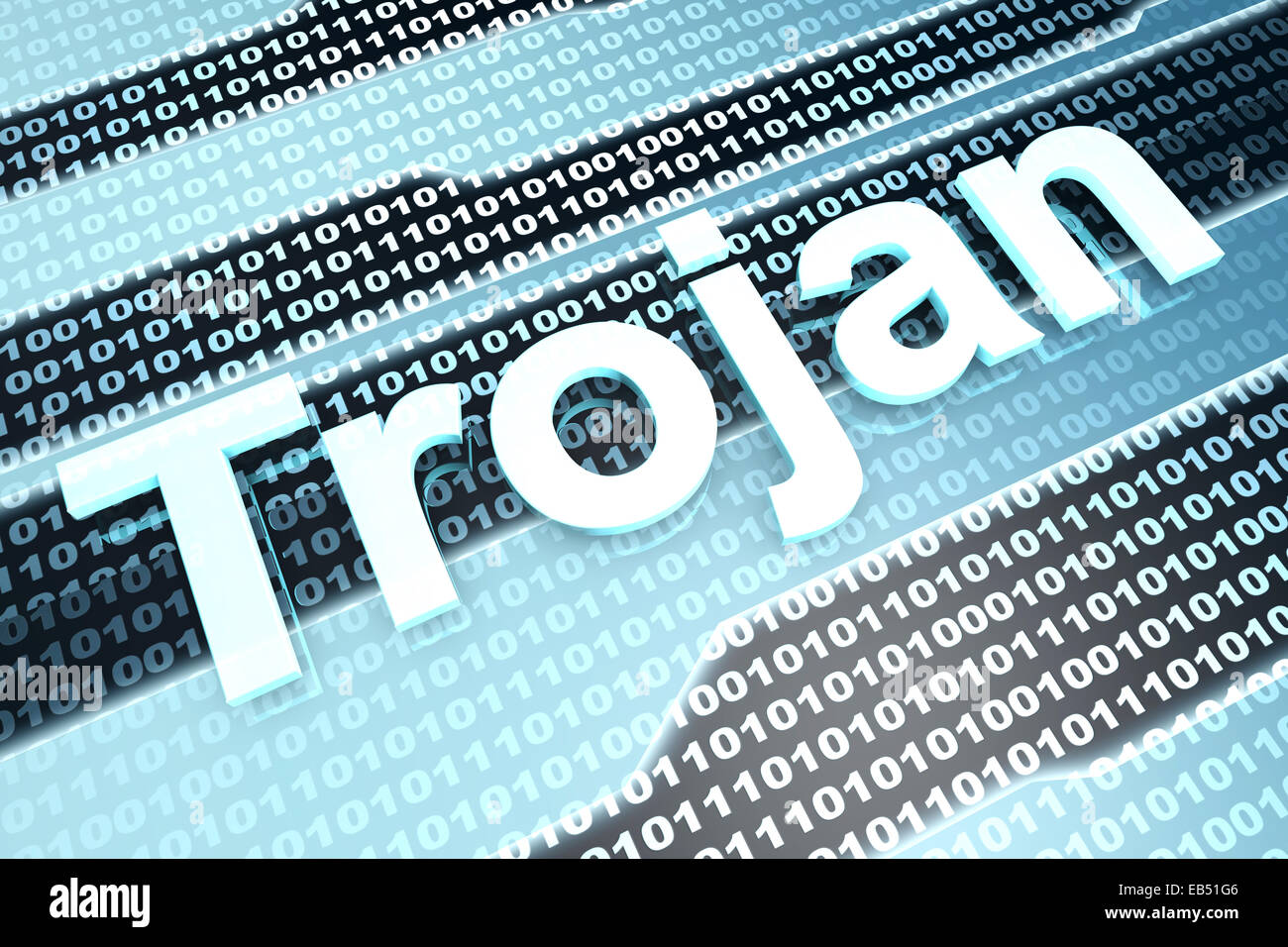 A Trojan virus infected digital source code. 3D illustration Stock ...