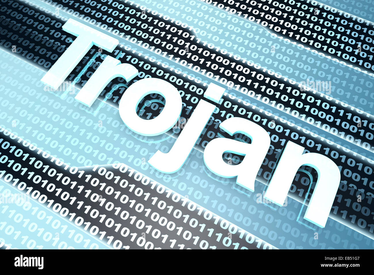 A Trojan virus infected digital source code. 3D illustration Stock Photo - Alamy