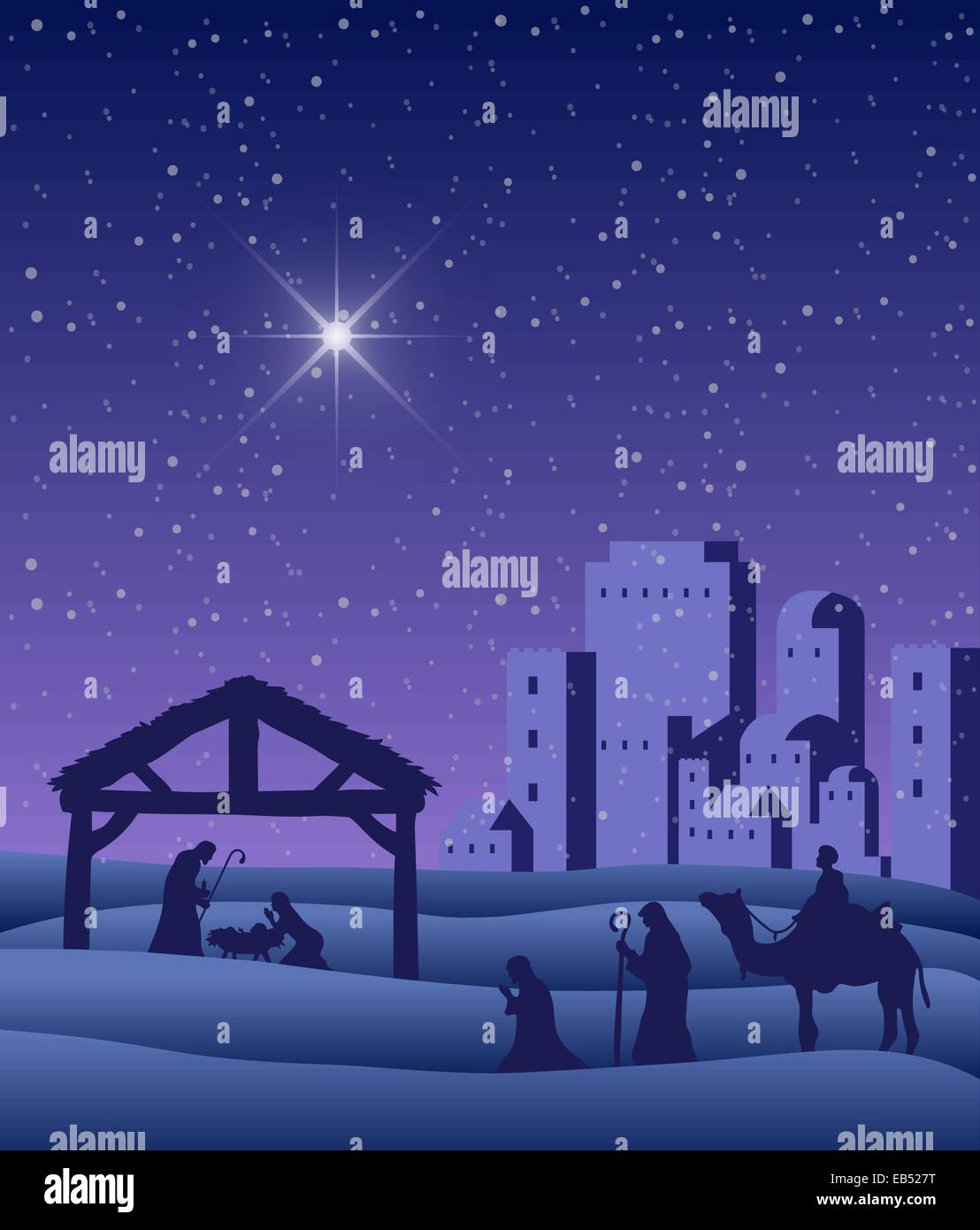 Merry christmas nativity three Stock Vector Images - Alamy