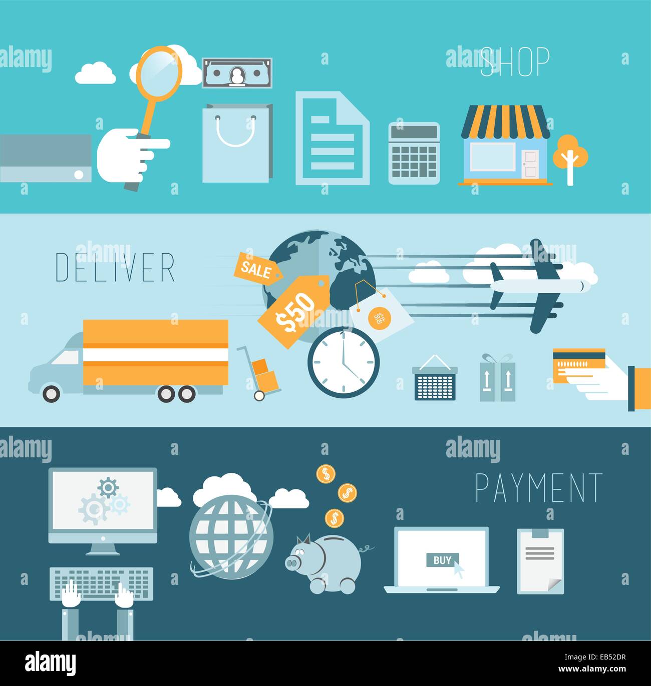 Online shopping vector vectors hi-res stock photography and images - Alamy