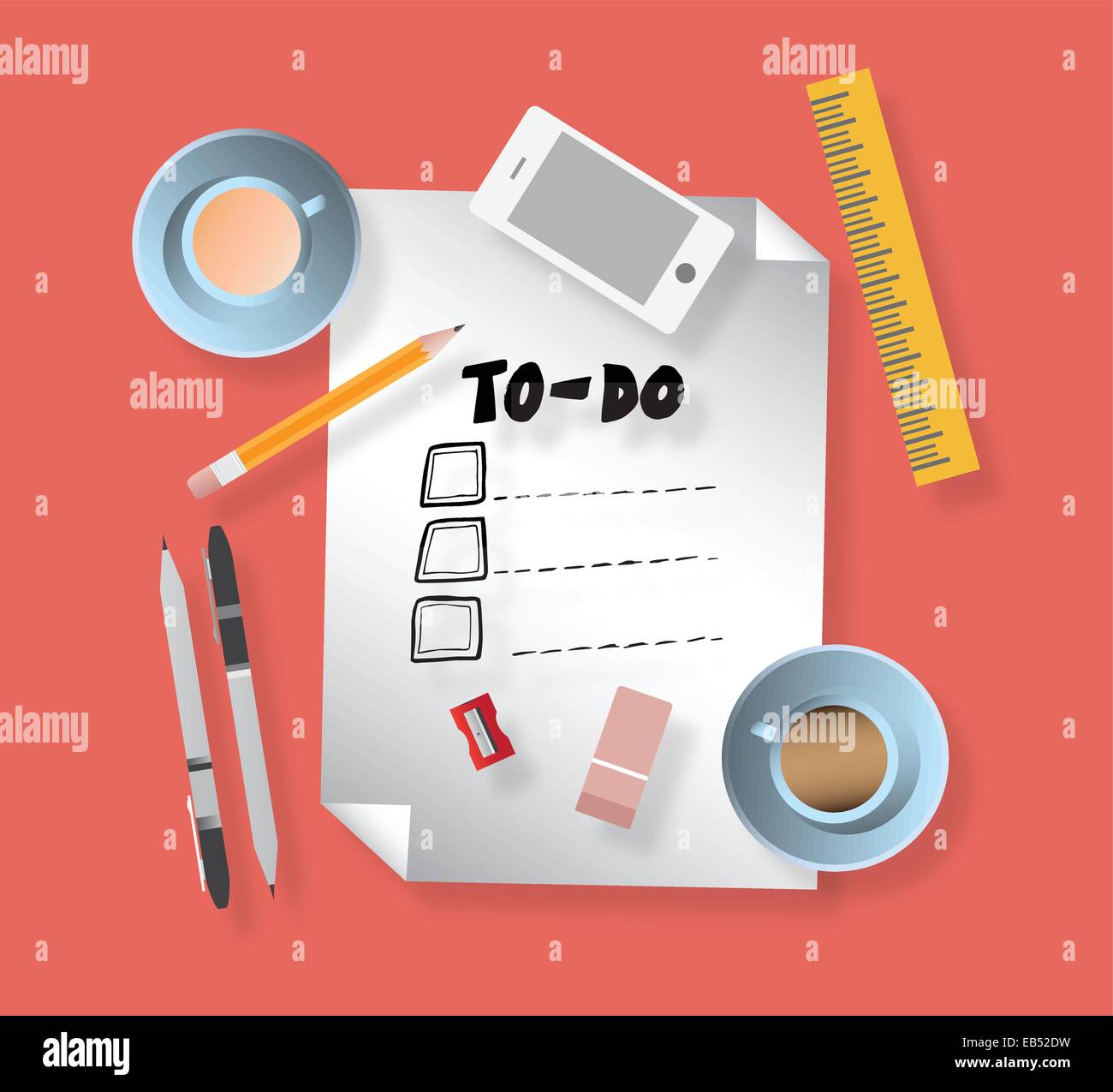 To do list with stationery vectors Stock Vector Image & Art - Alamy