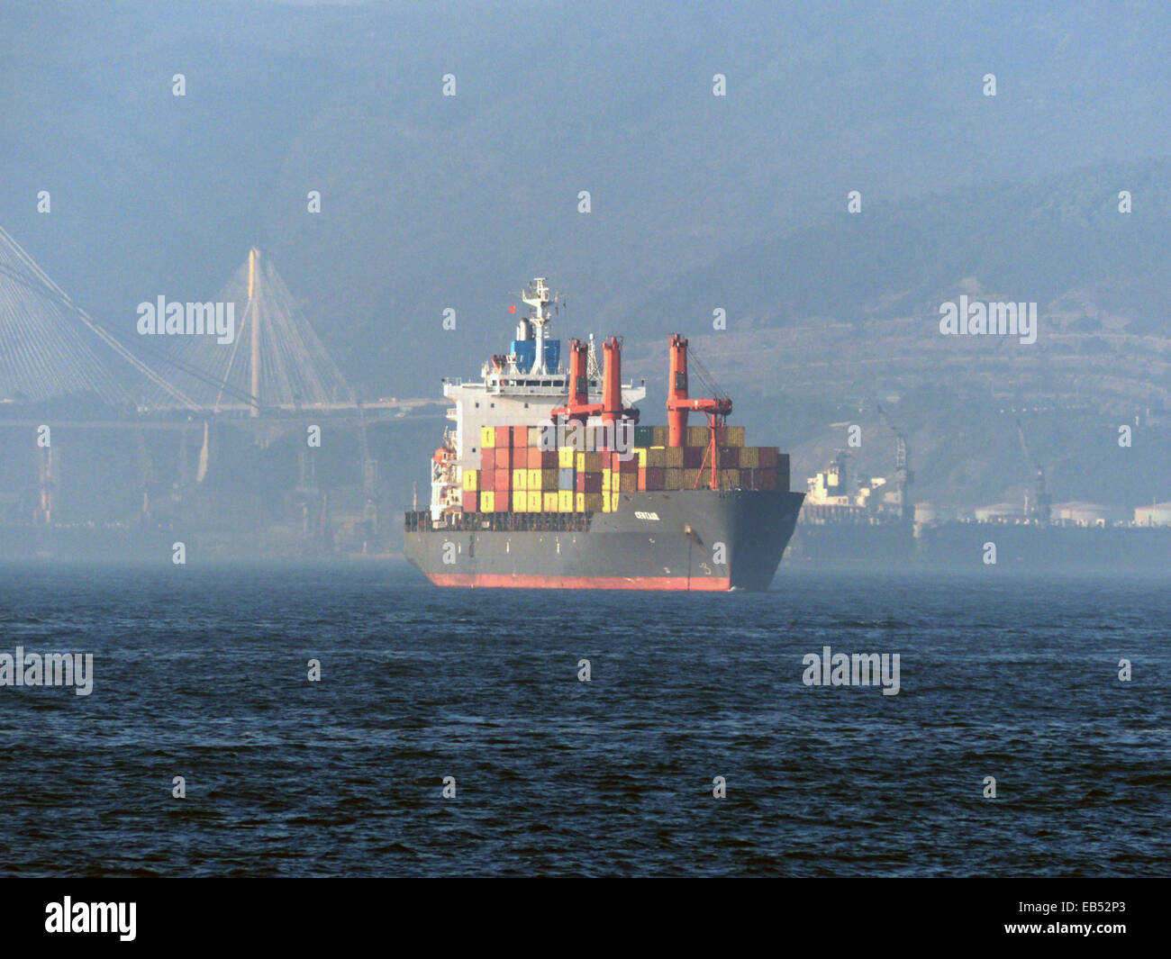 China Hong Kong Container Cargo ship Ocean Liner at Port harbour harbor ...