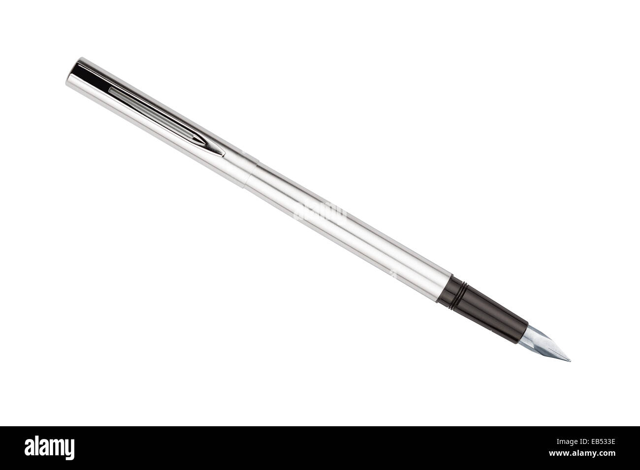 Silver fountain pen Stock Photo - Alamy