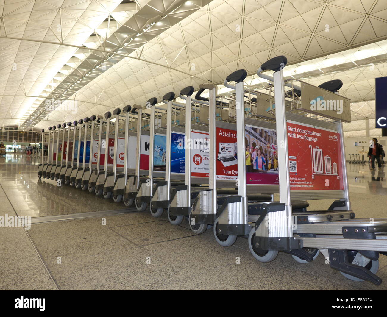 China Hong Kong airport departure Hall Trolley push-cart Stock Photo ...