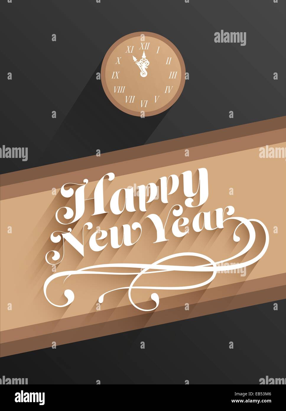 Happy new year vector with clock Stock Vector Image & Art - Alamy