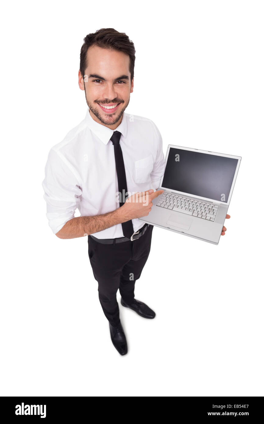 Businessman pointing computer screen Cut Out Stock Images & Pictures ...