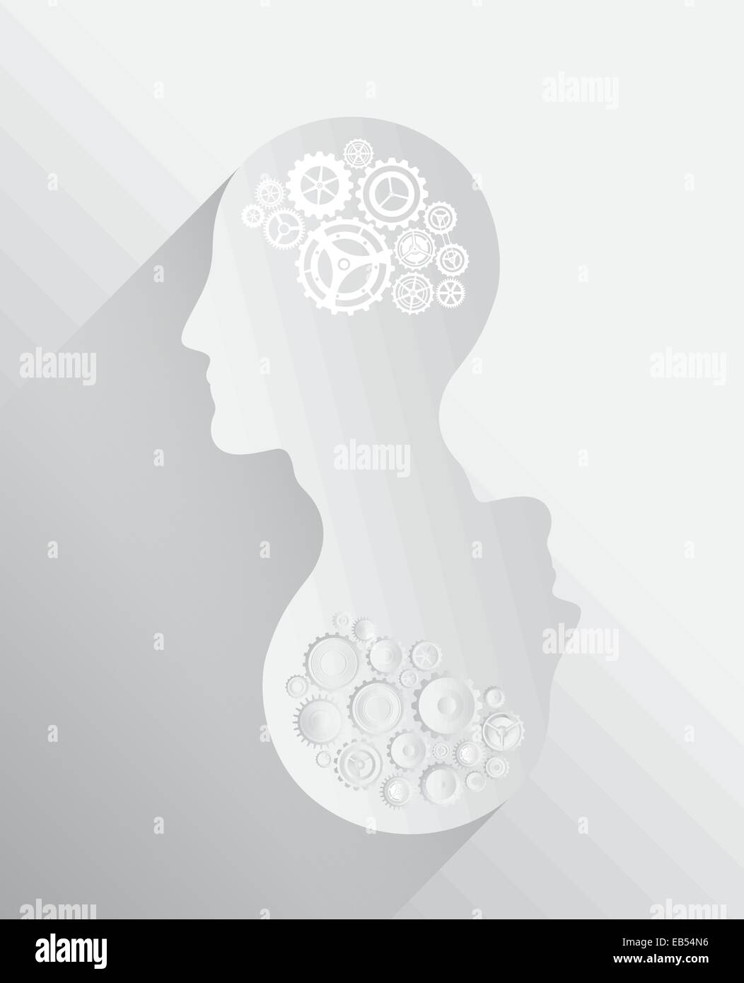 Human heads with cogs Stock Vector Images - Alamy