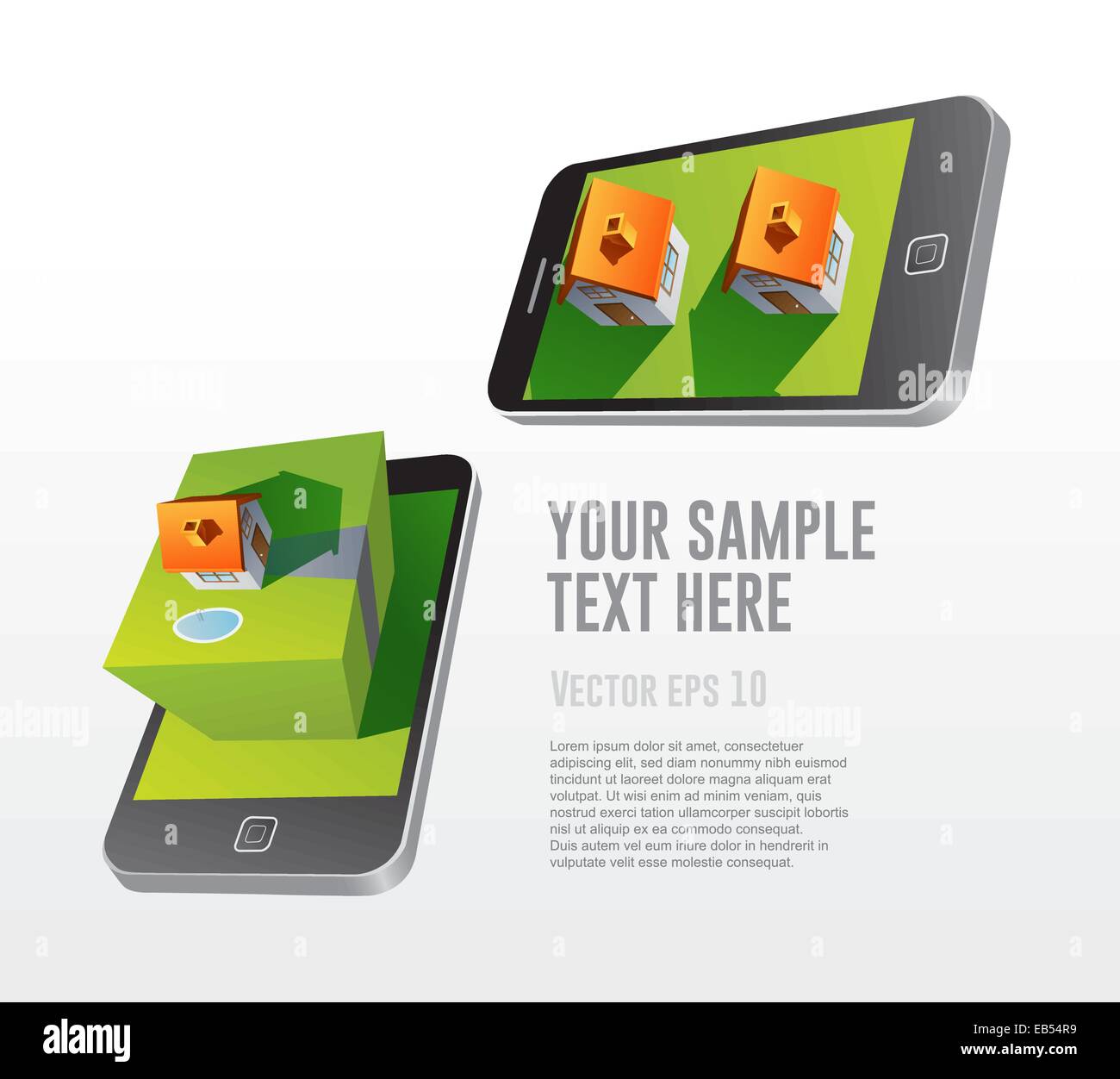 Real estate app vector on smartphones Stock Vector Image & Art - Alamy