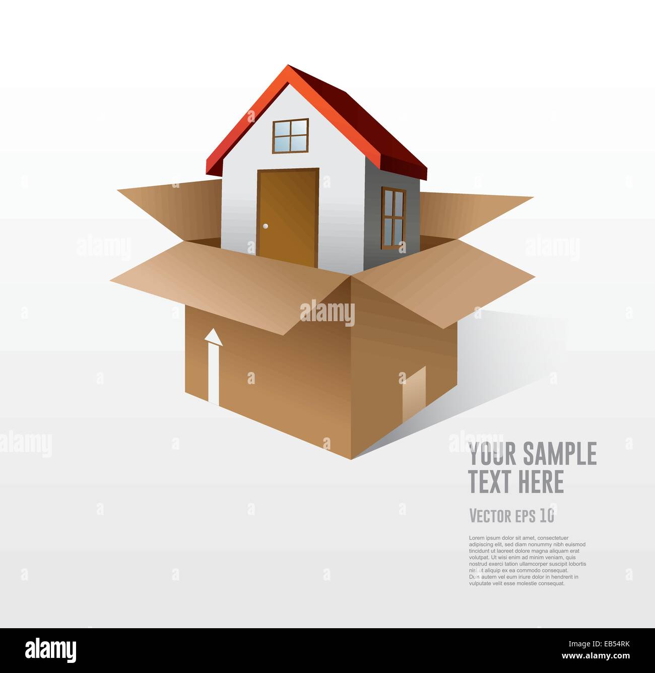 House coming out of box vector Stock Vector Image & Art - Alamy