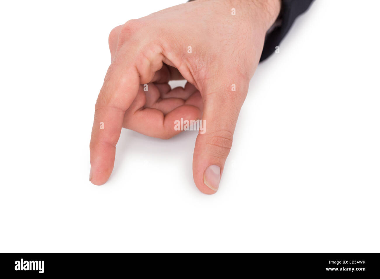 Businessman measuring something with his fingers Stock Photo - Alamy