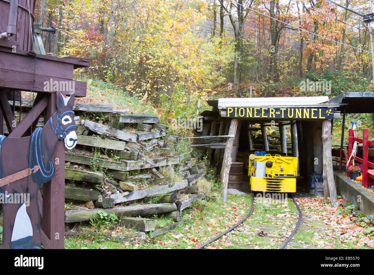 Ashland, PA, USA - October 21, 2014 : Interior of anthracite coal mine ...