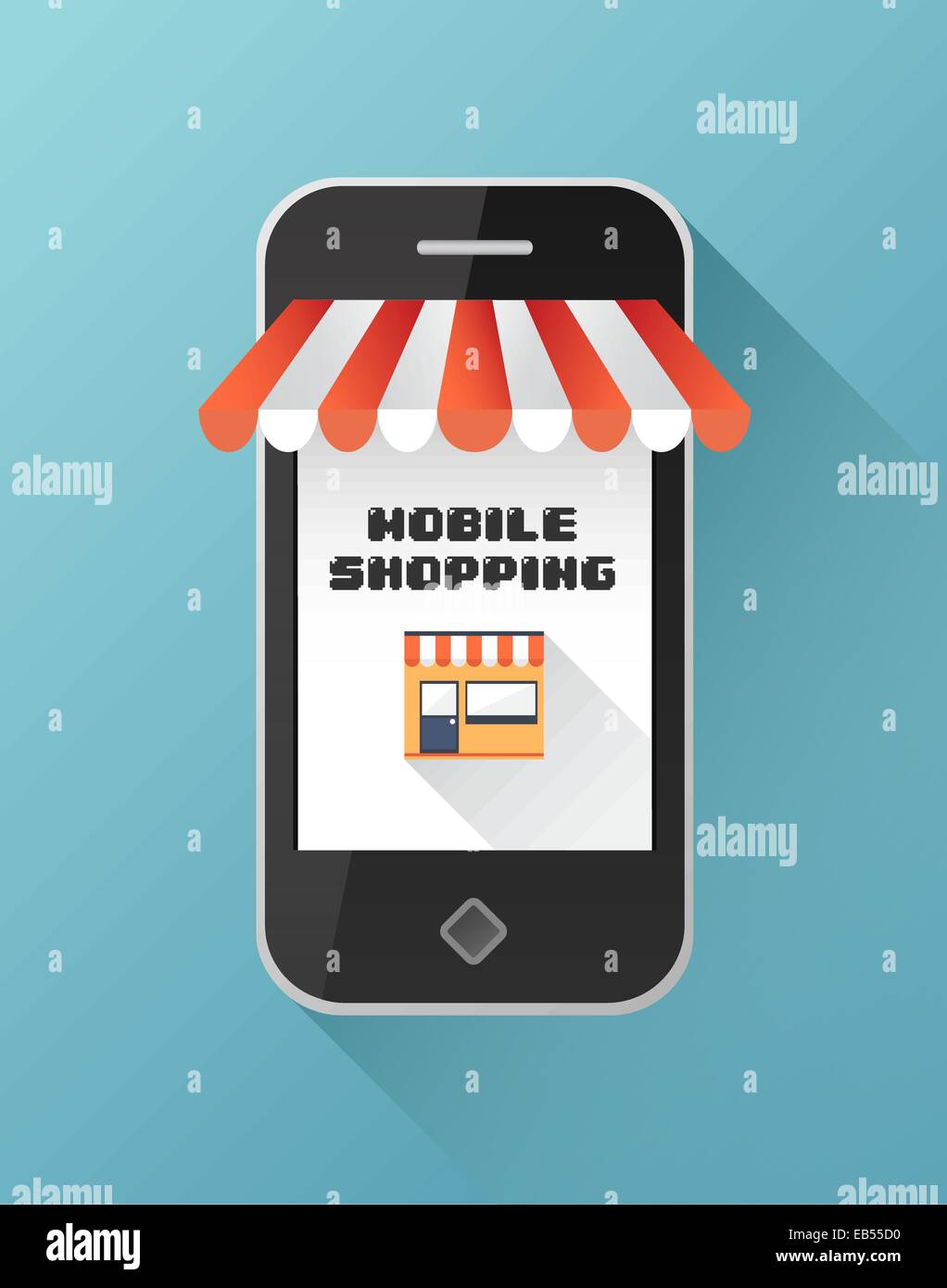Mobile shopping cart Stock Vector Images - Alamy