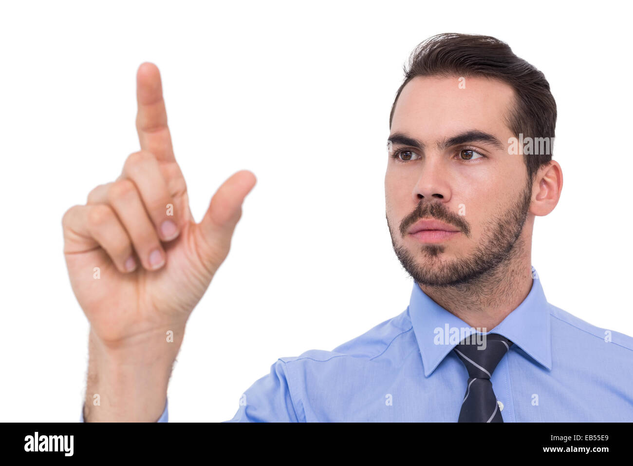 Businessman measuring something with his fingers Stock Photo - Alamy