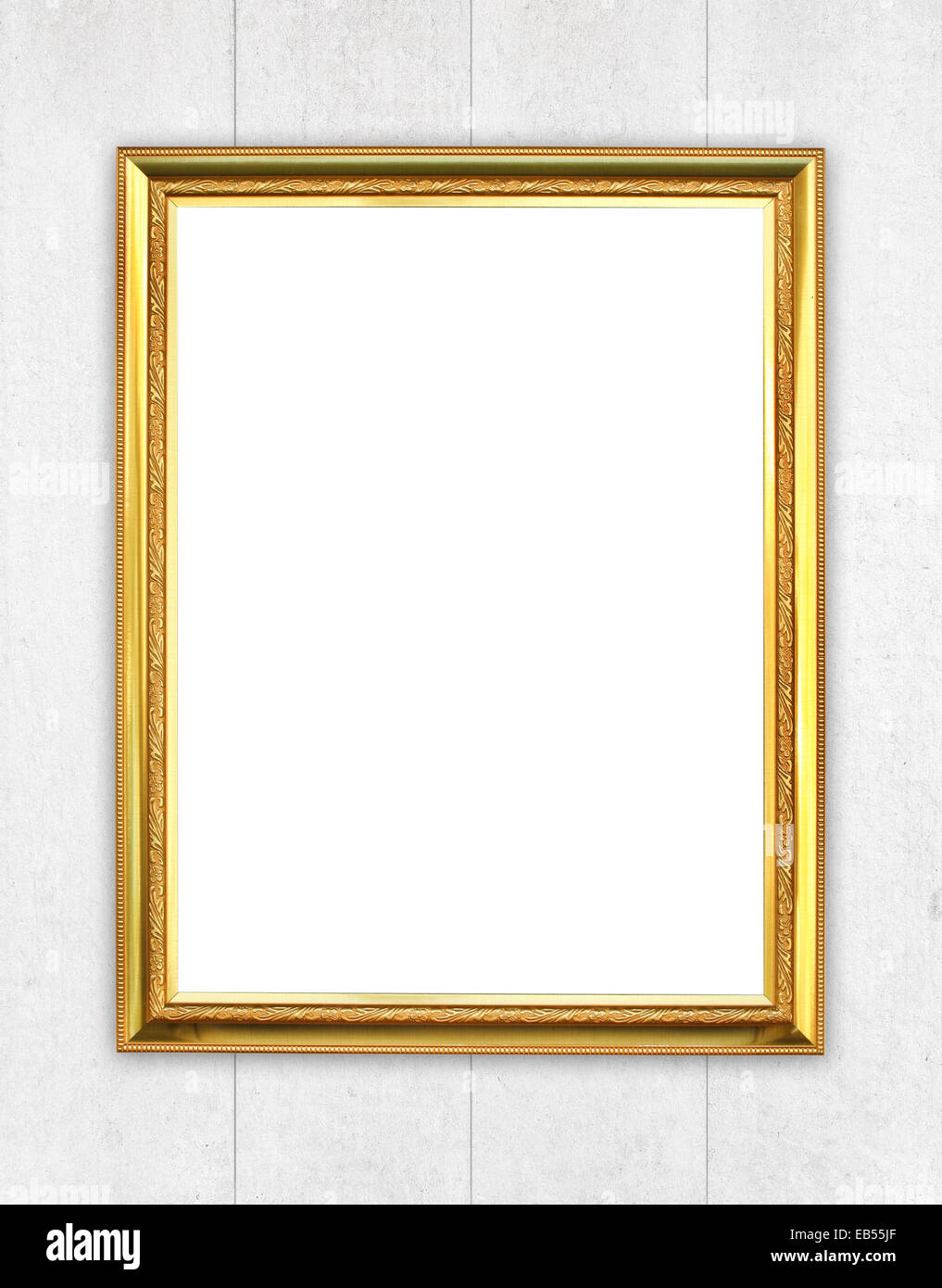 blank golden frame on wood wall background Stock Photo - Alamy