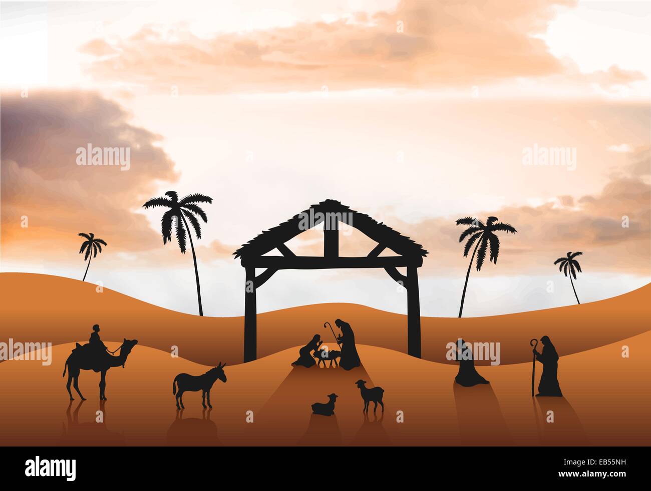 Nativity scene vector in desert Stock Vector Image & Art - Alamy