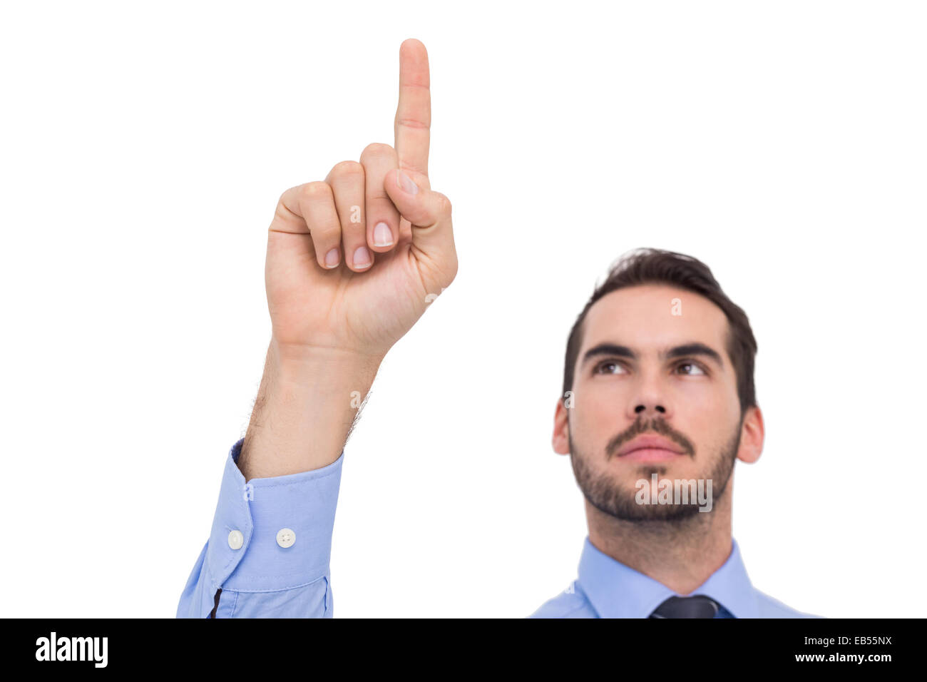 Man smiling pointing fingers Cut Out Stock Images & Pictures - Alamy