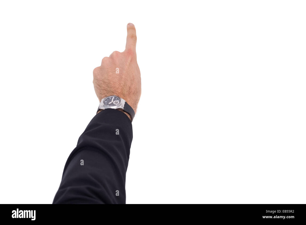 Businessman hand with watch pointing something Stock Photo - Alamy