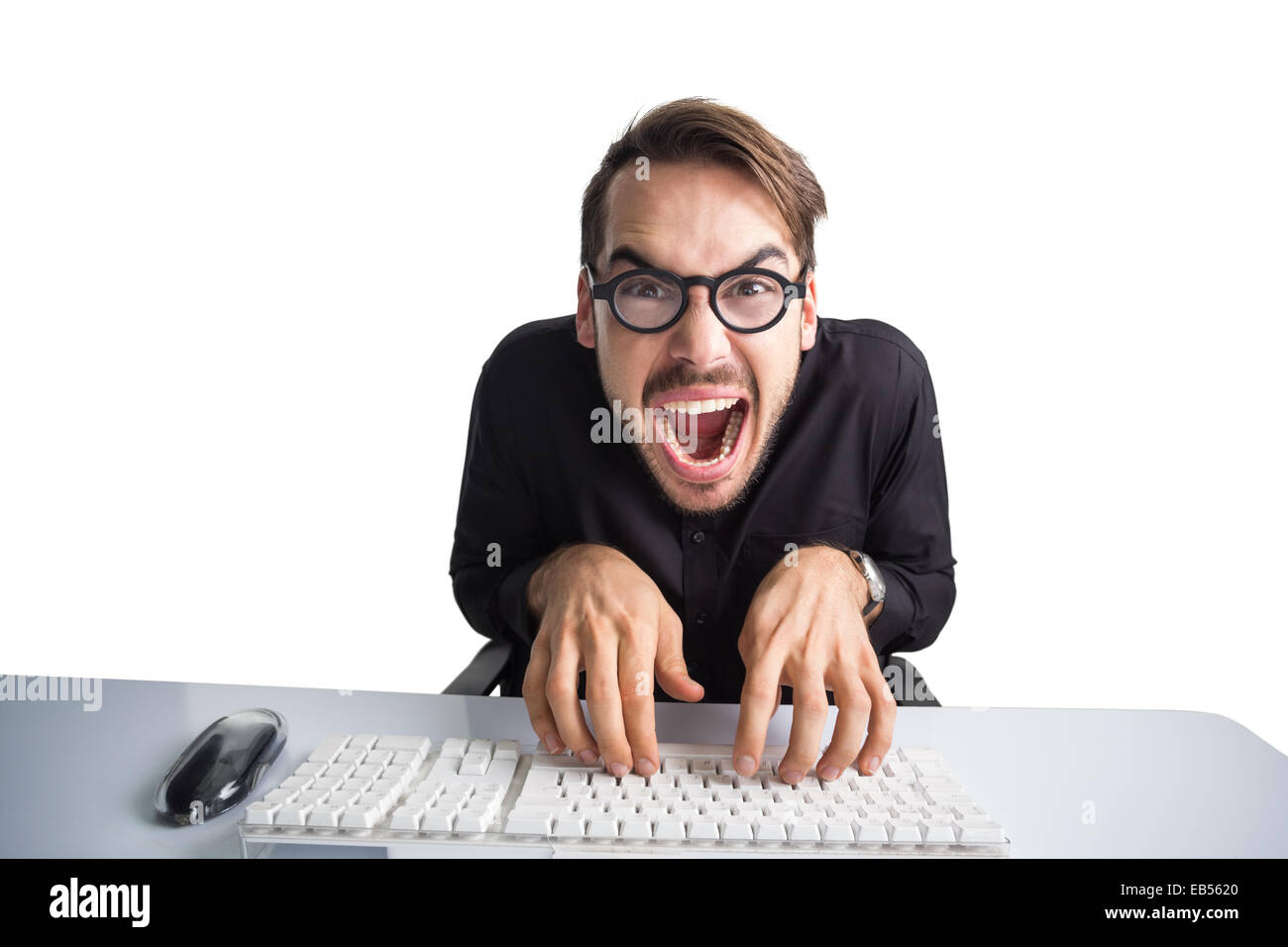 Excited typing hi-res stock photography and images - Alamy