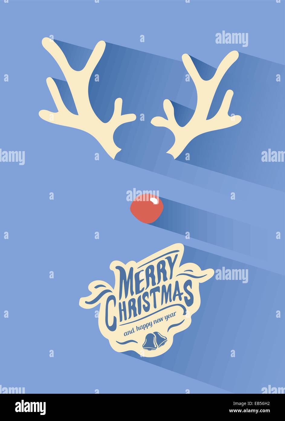 Merry christmas vector with rudolph nose Stock Vector Image & Art - Alamy