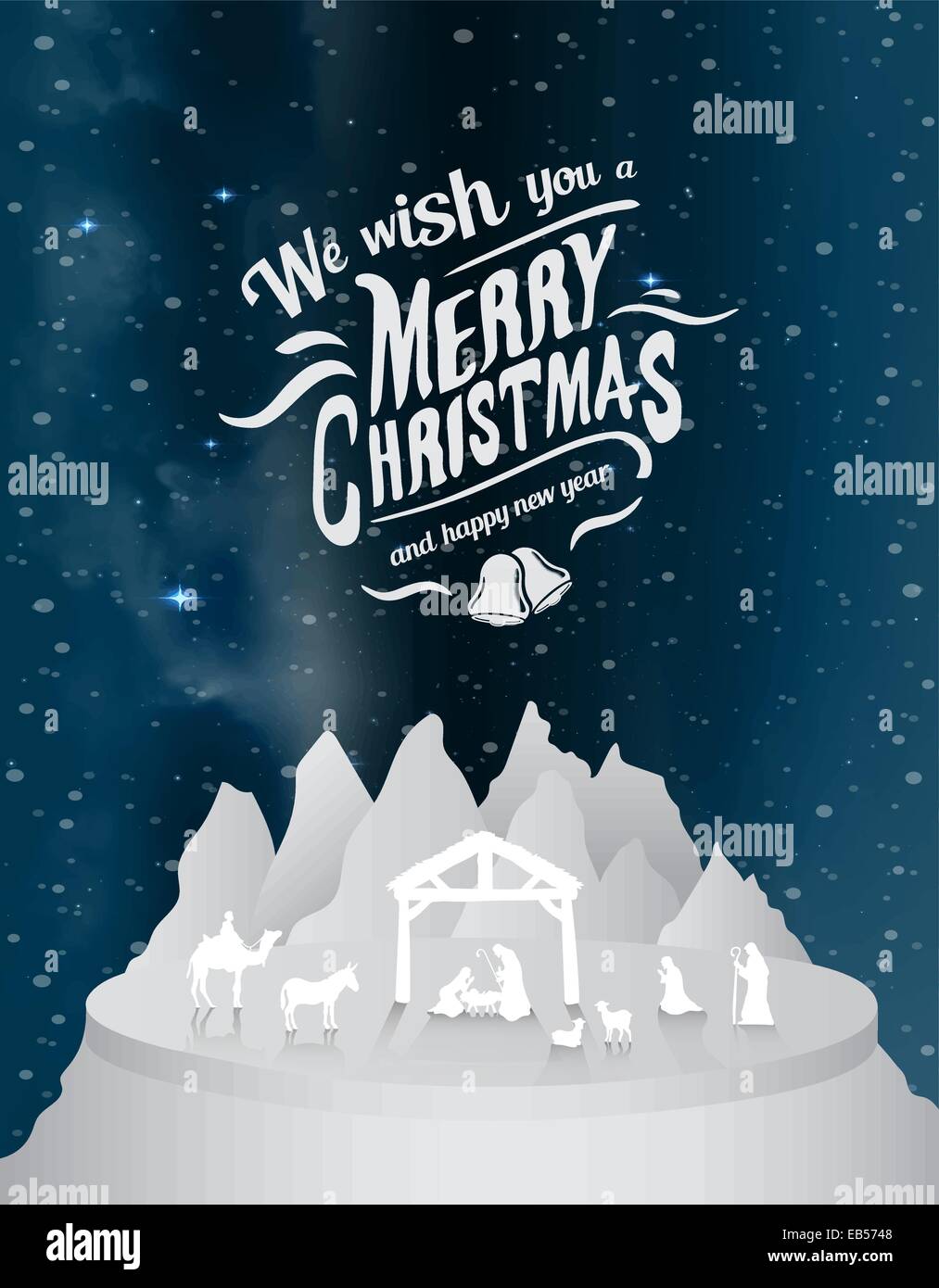 Festive christmas nativity scene Stock Vector Images - Alamy
