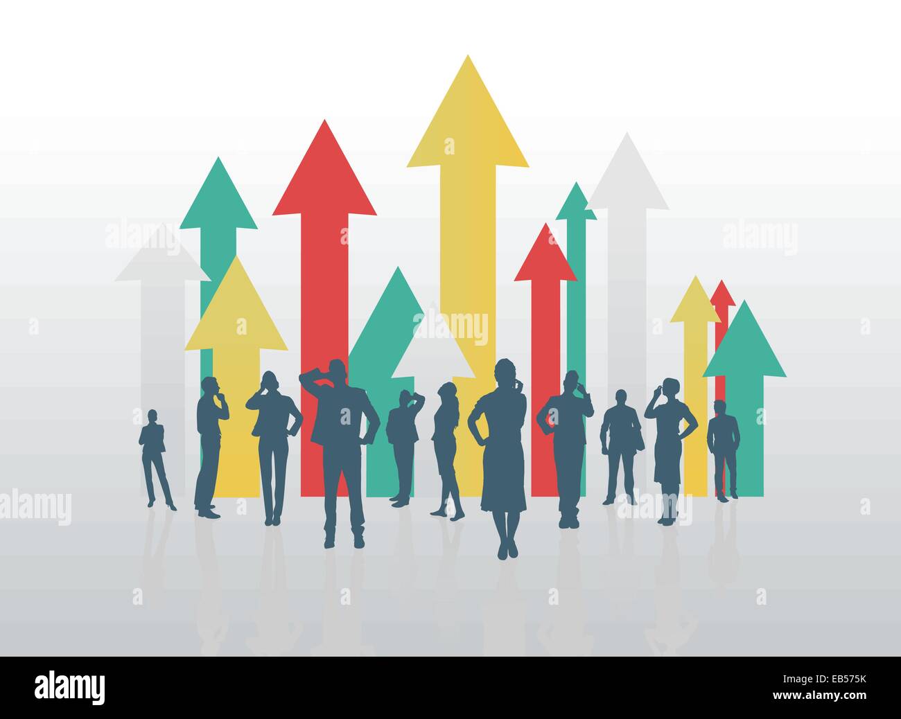 Business people with arrows pointing up Stock Vector Image & Art - Alamy