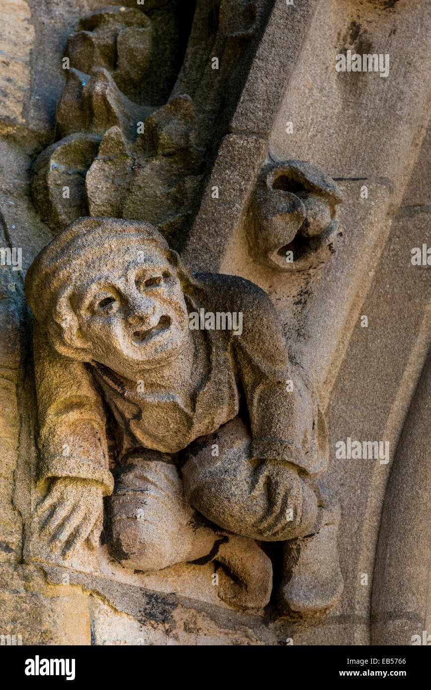 A grotesque atop the spire of the University Church of St Mary Stock ...