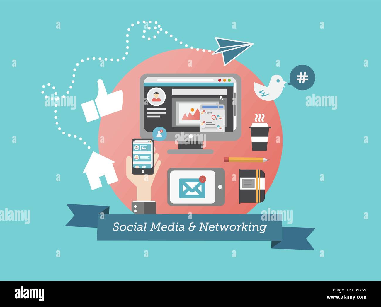 Media network Stock Vector Images - Alamy