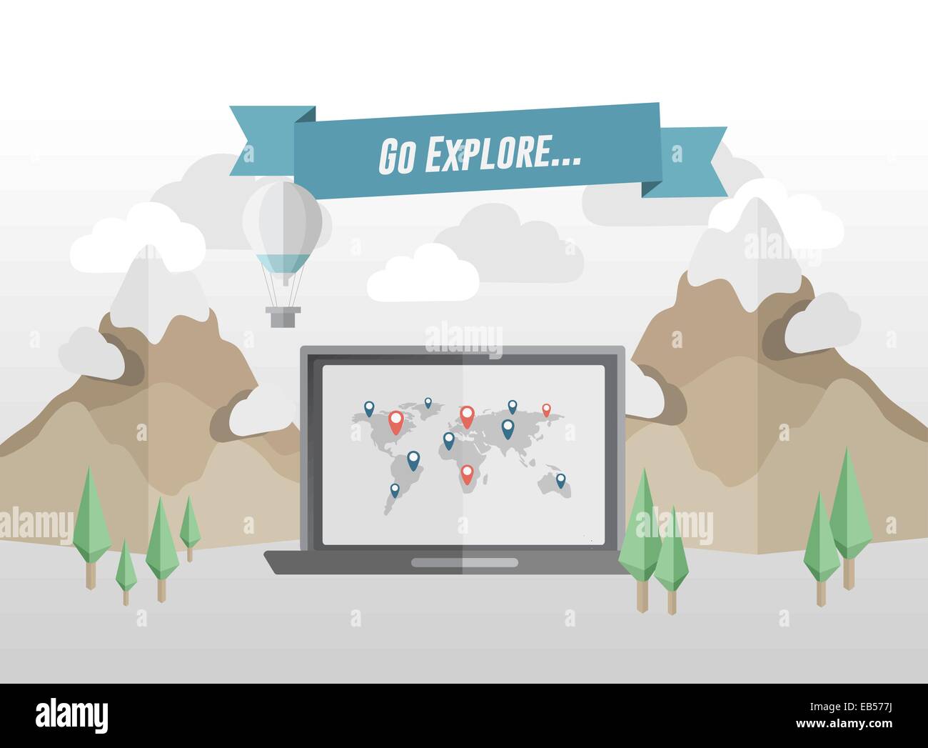 Computer laptop banner Stock Vector Images - Alamy