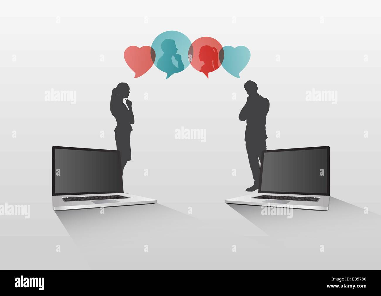 Online video chat vector hi-res stock photography and images - Alamy