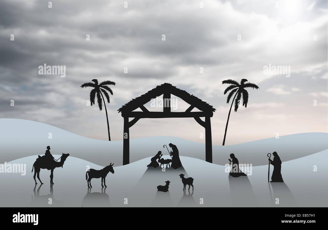 Christmas vector with nativity scene Stock Vector Image & Art - Alamy