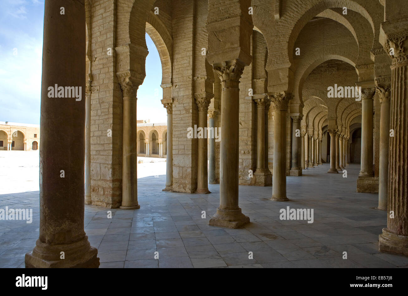 Tunisia, Kairouan, the Sidi Oqba mosque olso known as the Grand Mosque ...