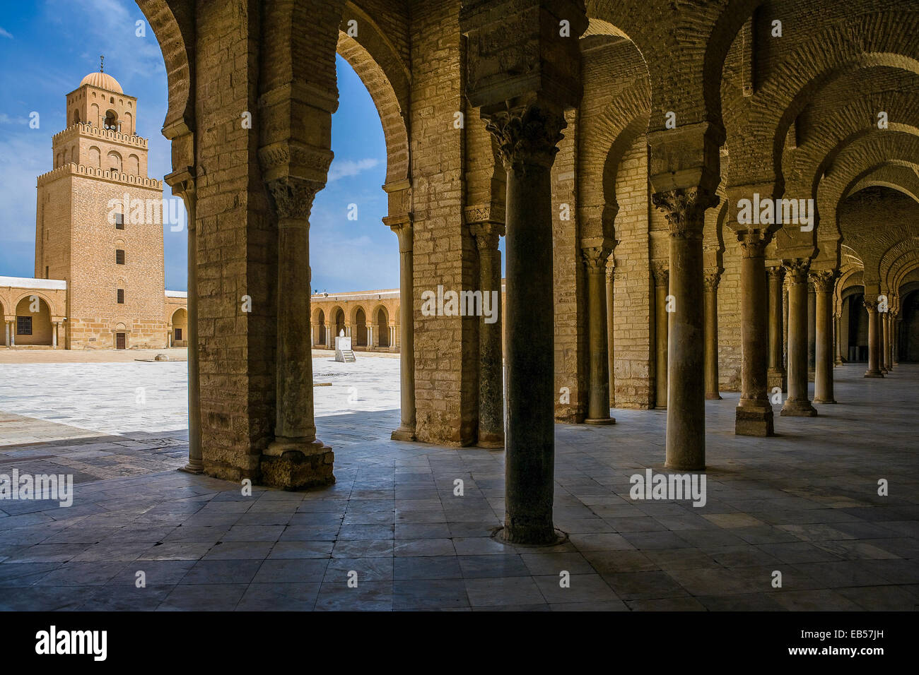 Tunisia, Kairouan, the Sidi Oqba mosque olso known as the Grand Mosque ...