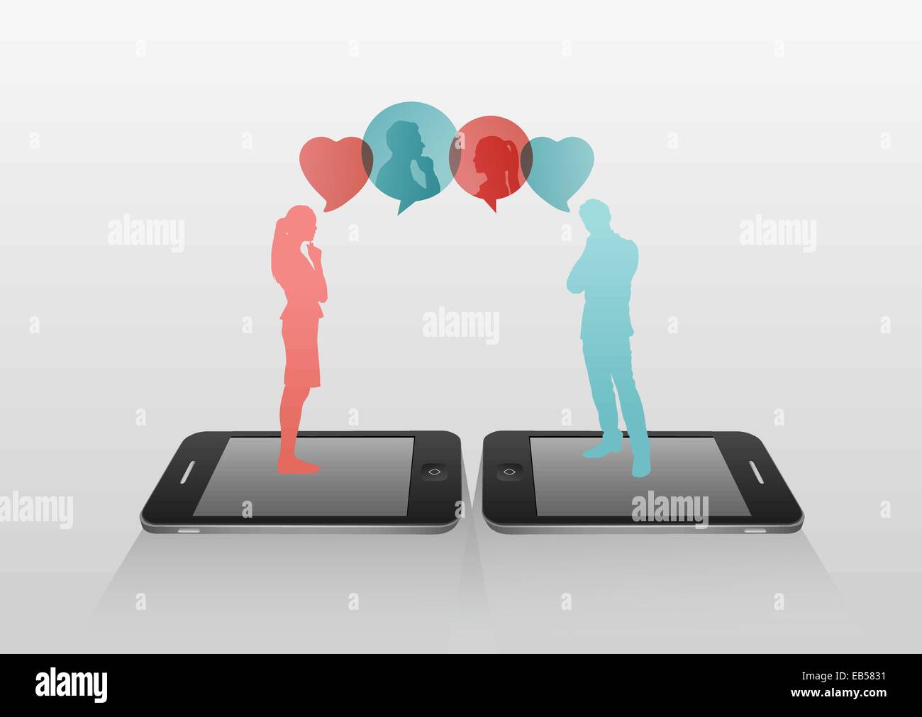 Dating through text message concept Stock Vector Image & Art - Alamy