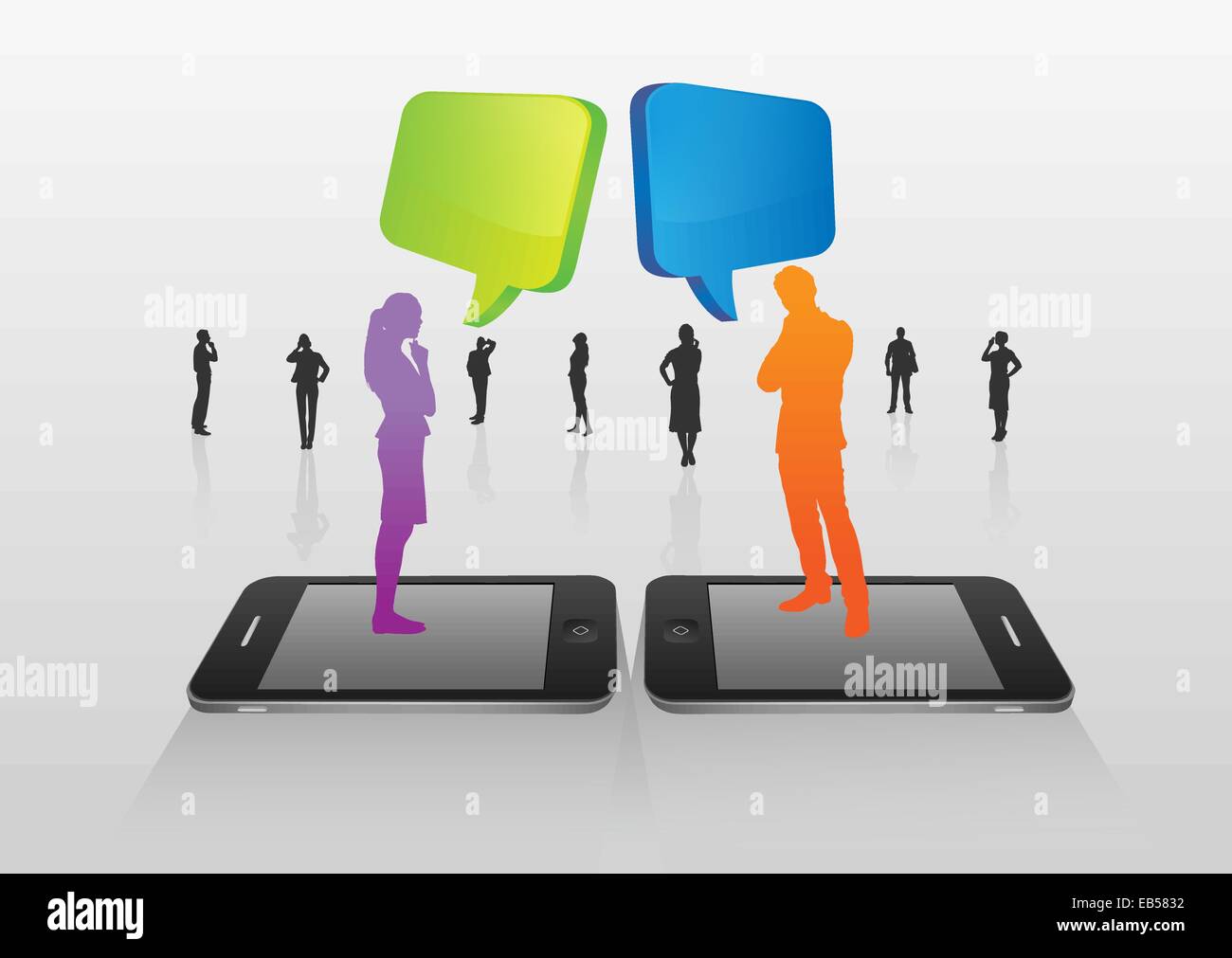 People texting Stock Vector Images - Alamy