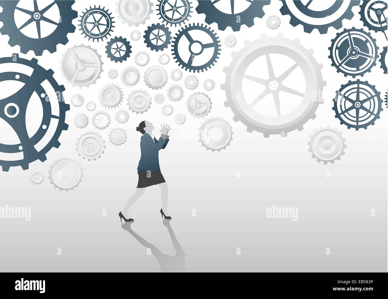 Stressed businesswoman computer Stock Vector Images - Alamy