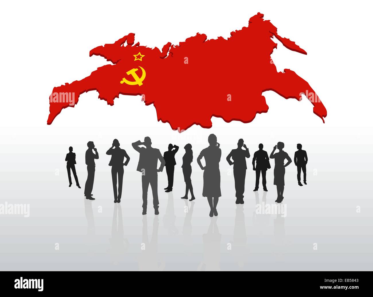 Business people standing under russia graphic Stock Vector Image & Art ...