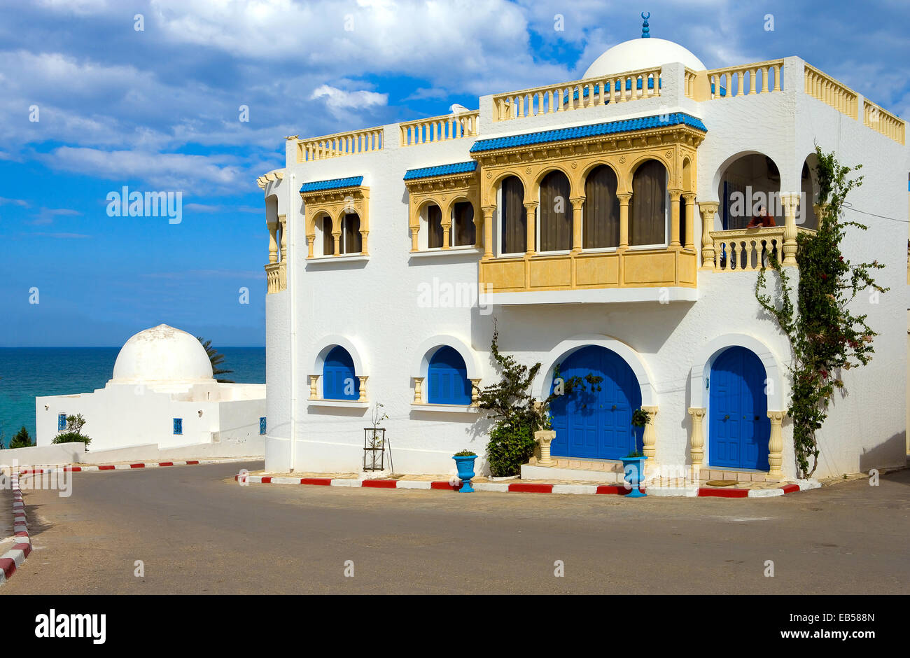 Tunisia, a house of the Hergla small village Stock Photo - Alamy