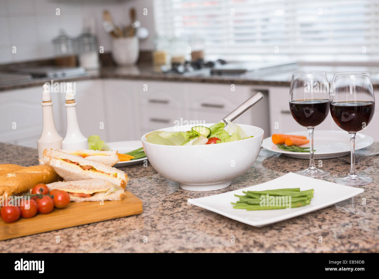 Lunch laid out on the counter Stock Photo - Alamy