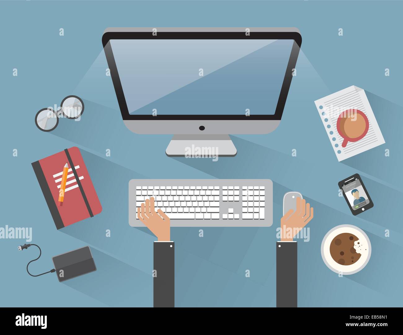 Blue glasses computer Stock Vector Images - Alamy