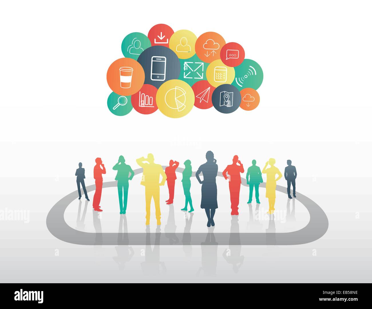 Business people with app icons Stock Vector Image & Art - Alamy