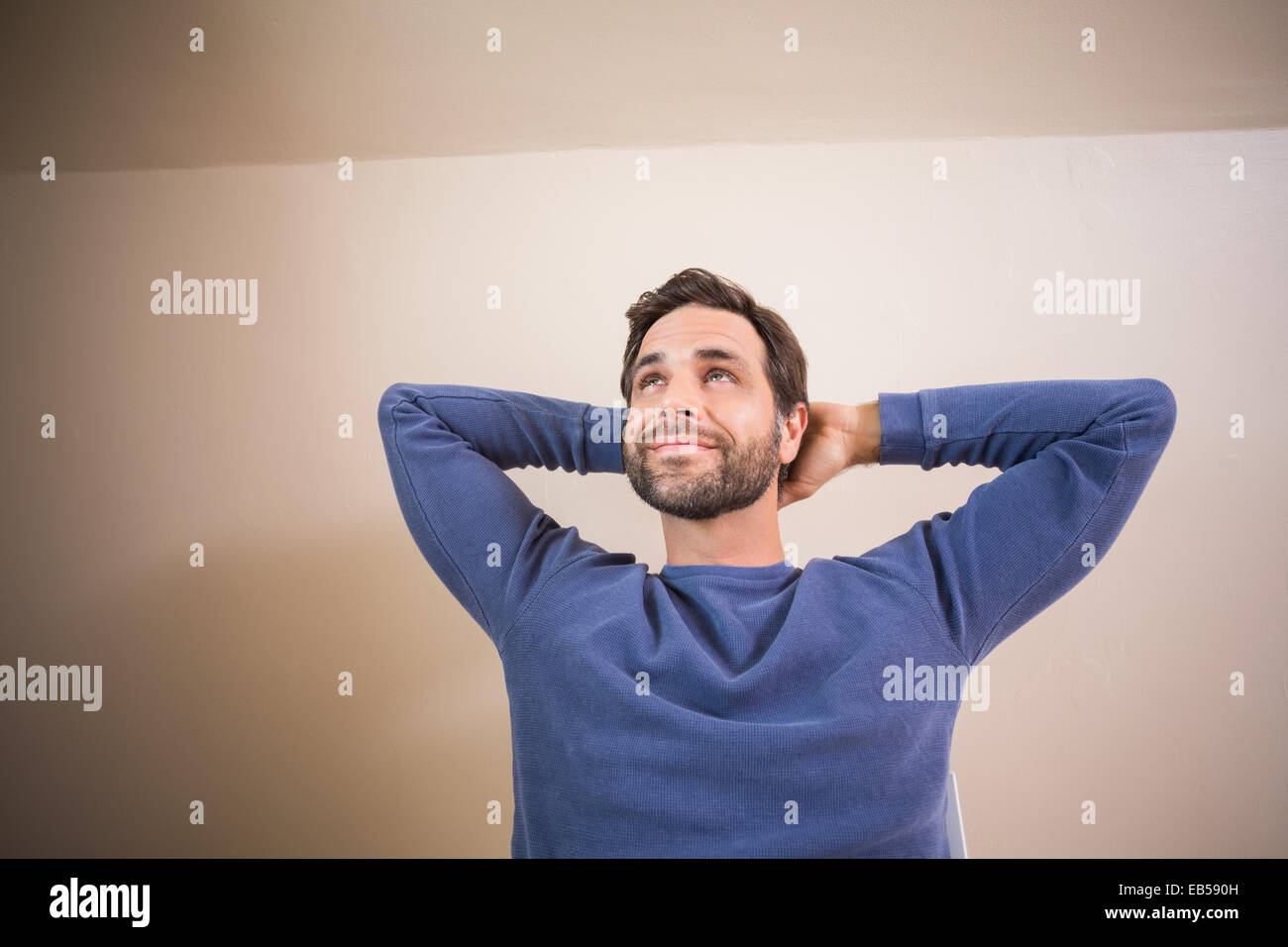 Happy man looking up Stock Photo - Alamy Happy man looking up Stock Photo - Alamy