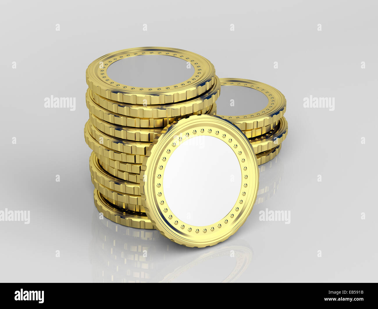 Coins on shiny gray background Stock Photo - Alamy