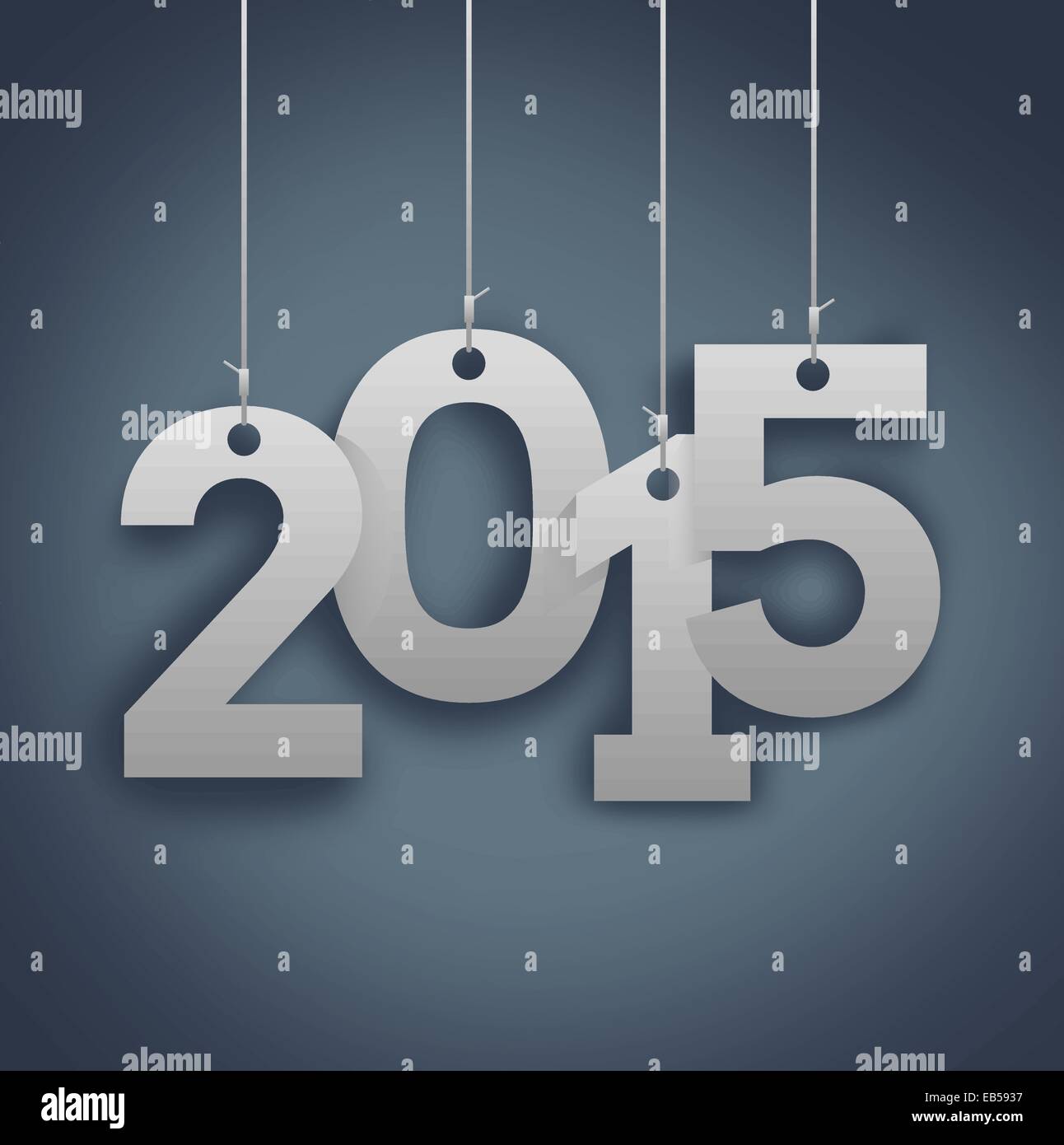 2015 hanging on blue background Stock Vector Image & Art - Alamy