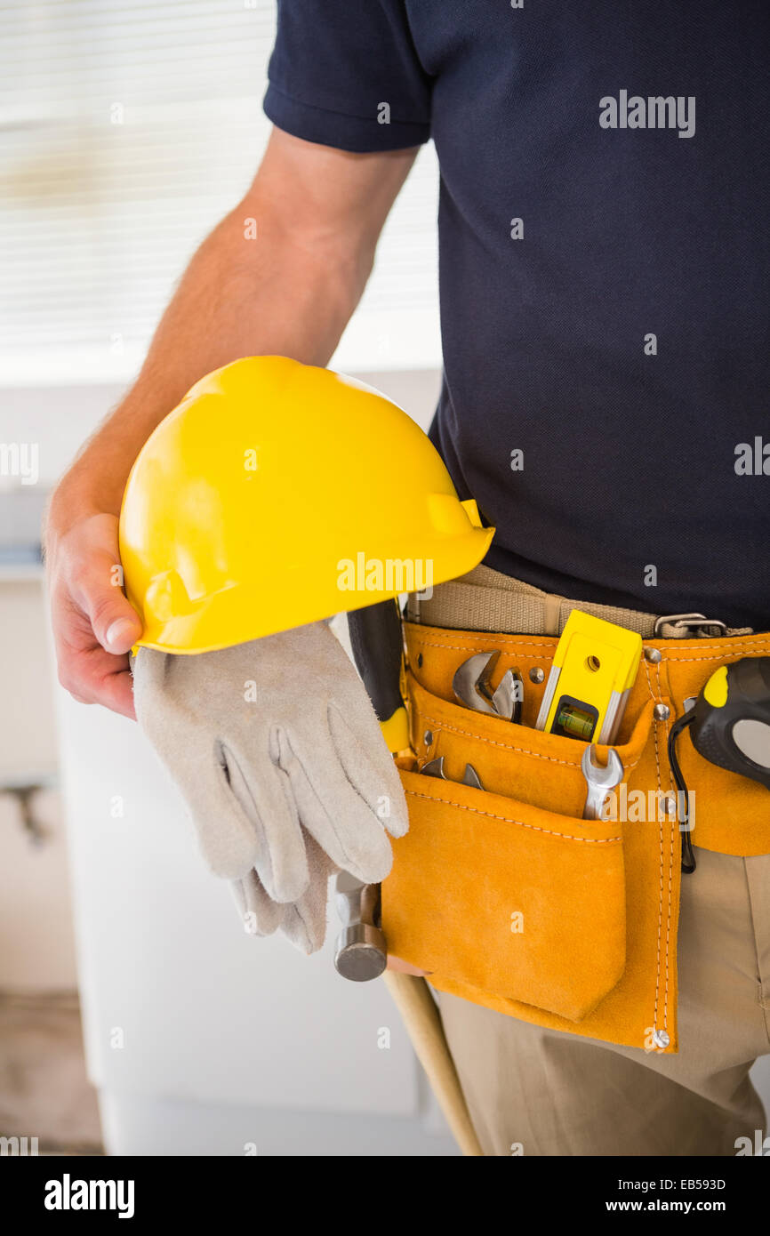 Close up construction worker tool belt hi-res stock photography and ...