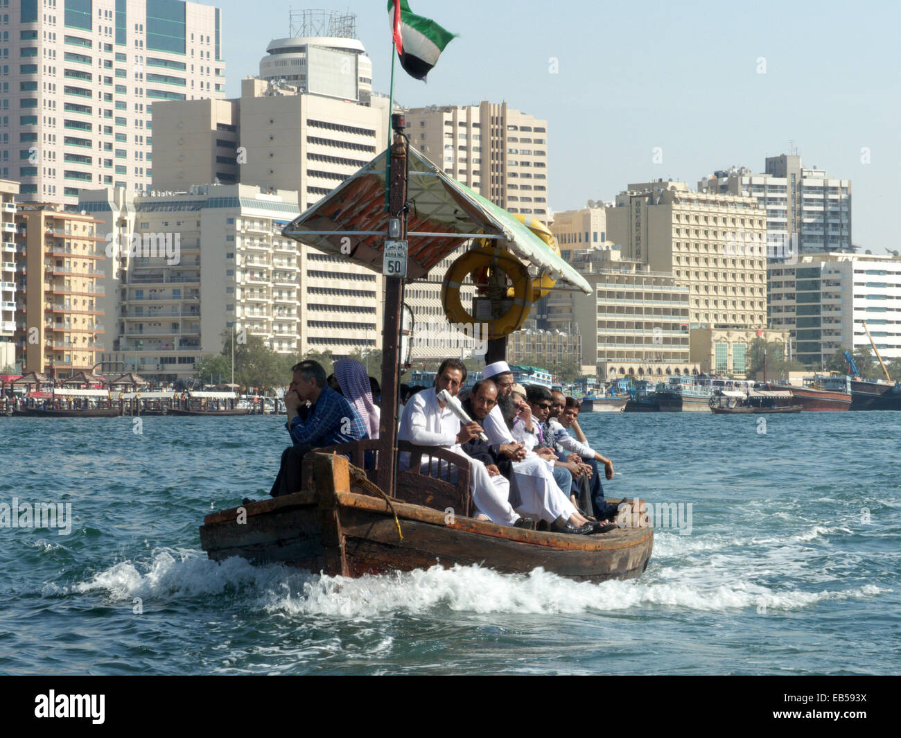 UAE Dubai an Abra ferry on Dubai Creek Stock Photo - Alamy