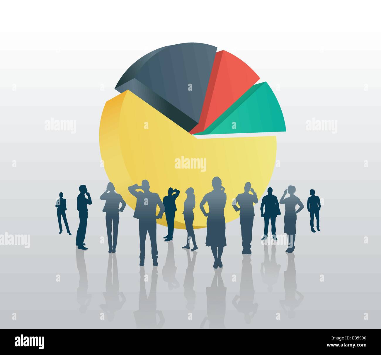 Business people against giant pie chart Stock Vector Image & Art - Alamy