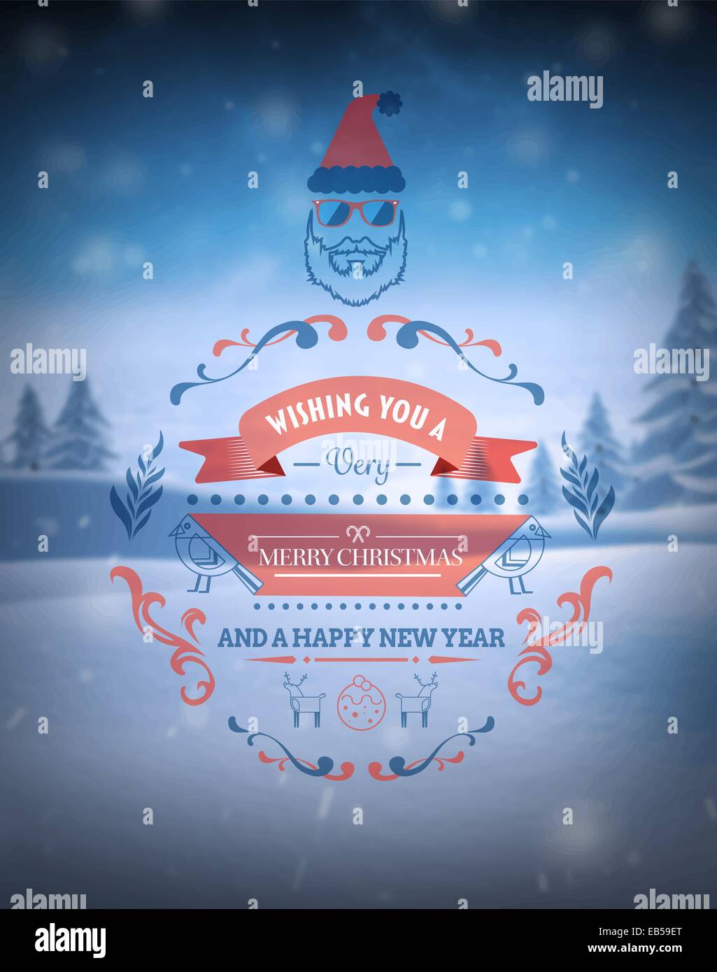 Snowy winter scene christmas Stock Vector Images - Alamy