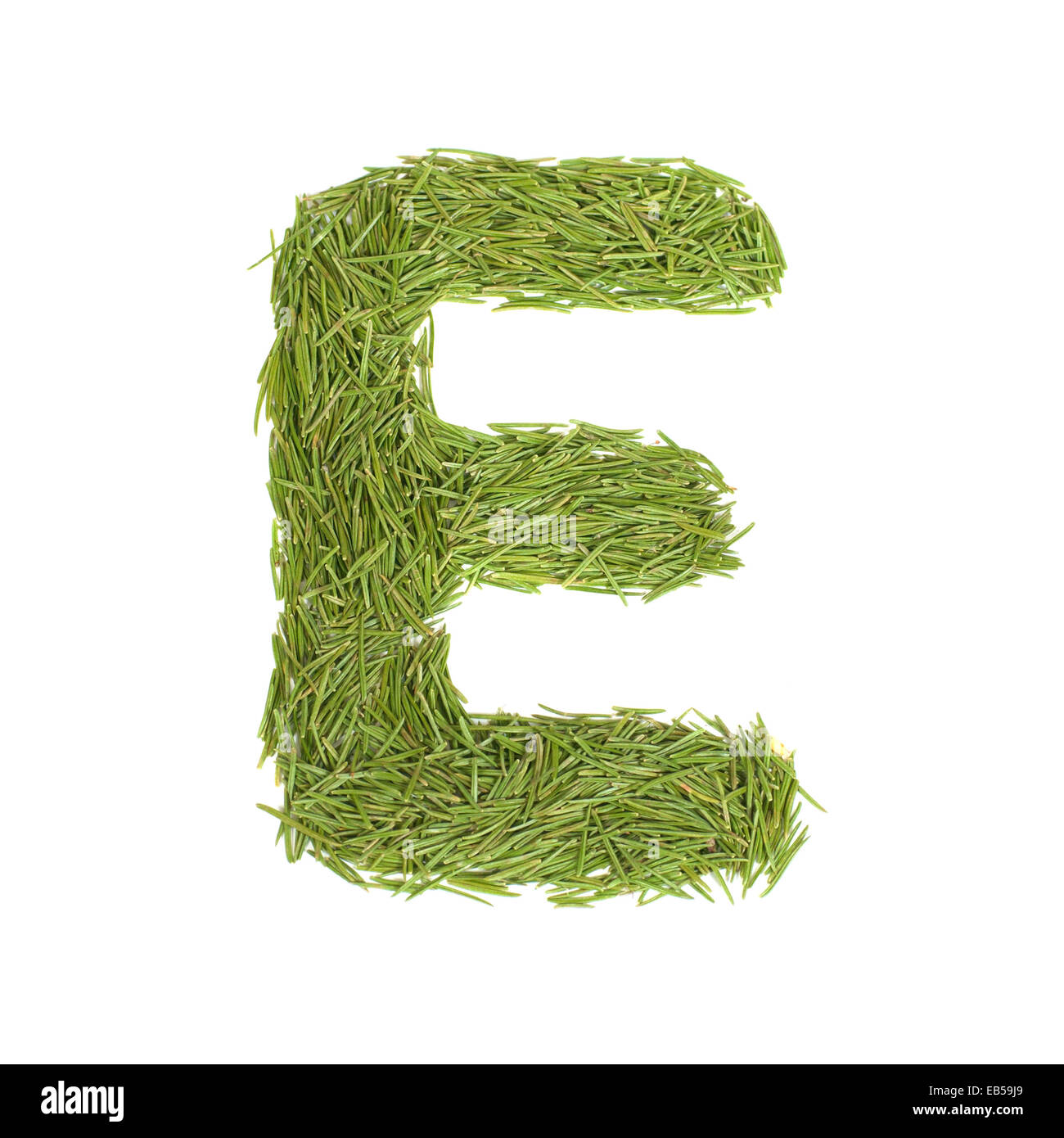 Green alphabet, letter E isolated on white Stock Photo - Alamy