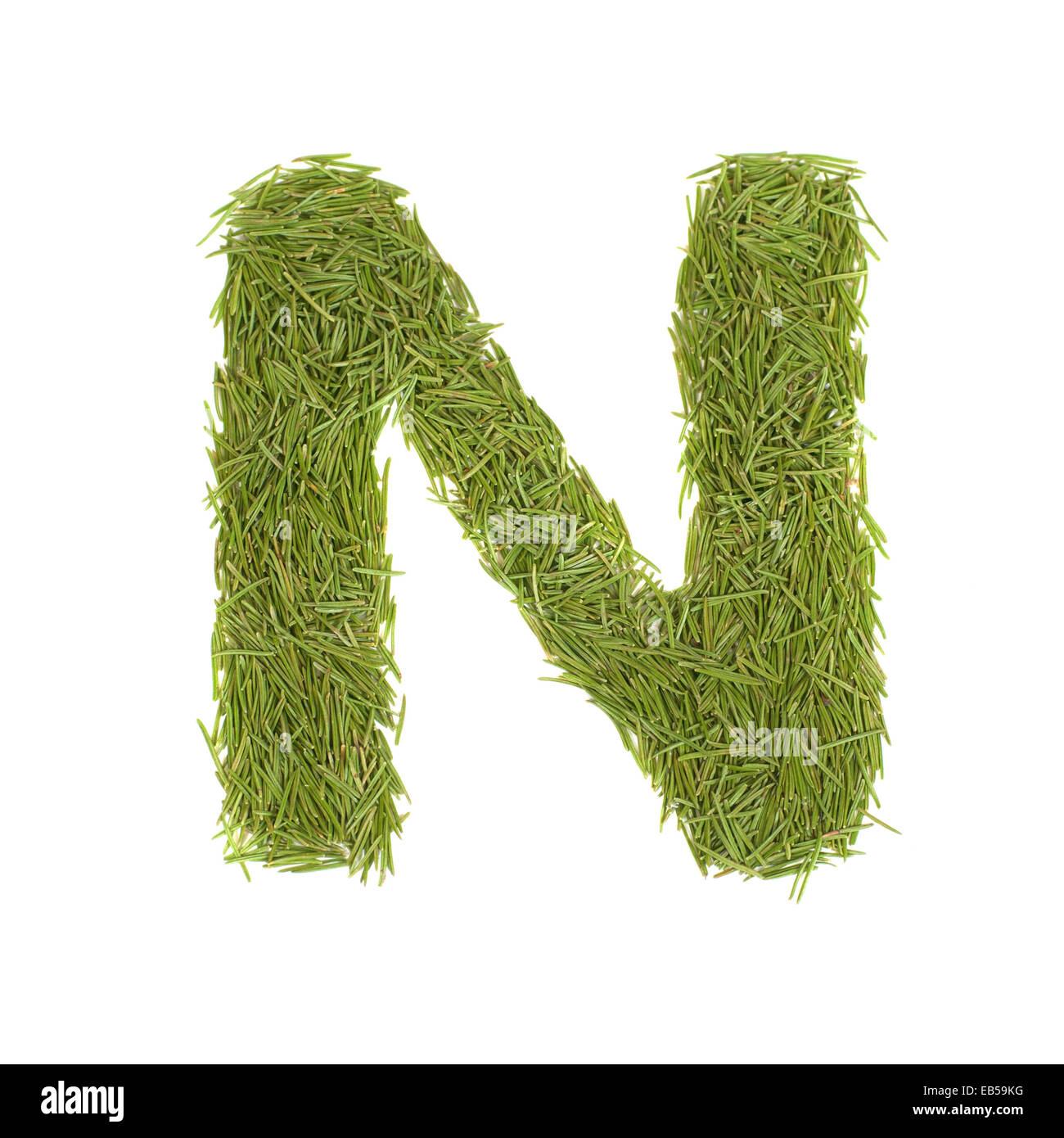 Green alphabet, letter N isolated on white Stock Photo - Alamy